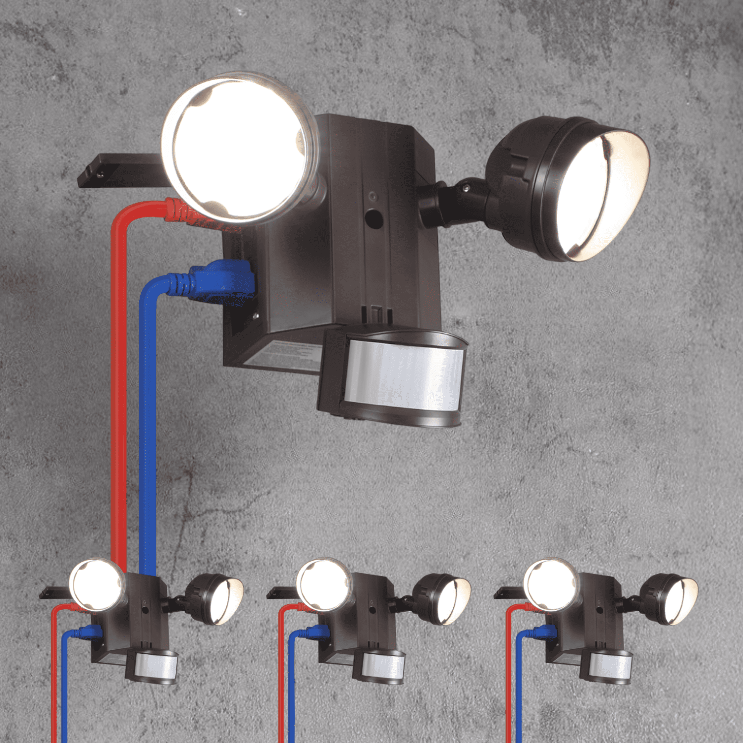 4 Pack 30W Dual-Head LED Security Light with GFCI Outlets, Motion ...