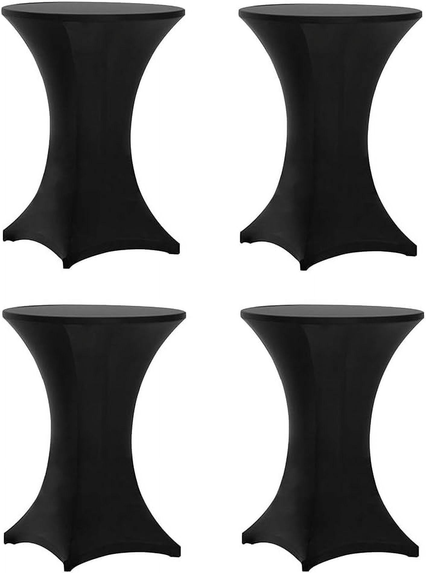 4 Pack 30x42 Inch Highboy Spandex Cocktail Table Covers, Black, Fitted ...