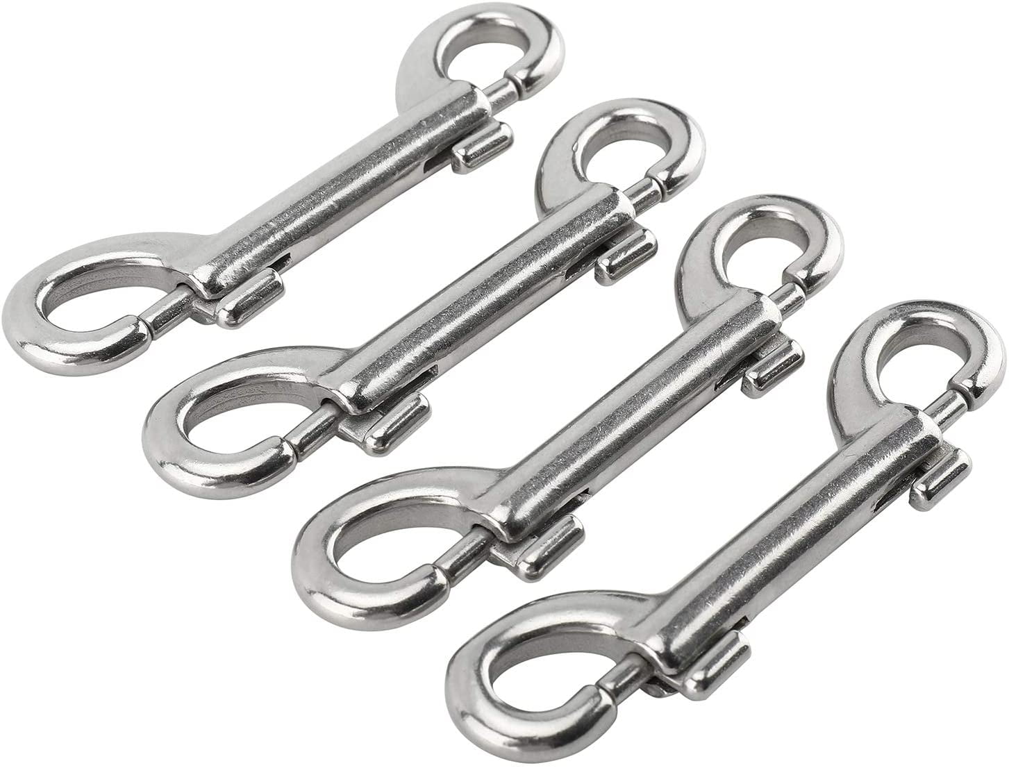4 Pack 316 Stainless Steel Double Ended Bolt Snap Hook, 3-1/2 Inch ...