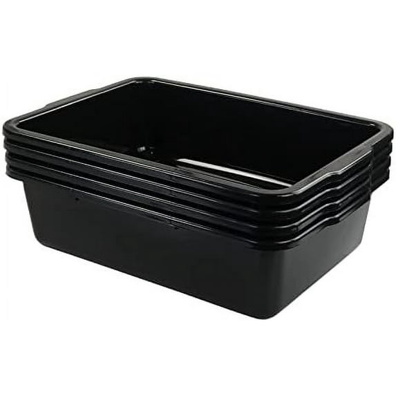 4 Pack 32 L Commercial Bus Tubs, Large Rectangle Dish Tub, Restaurant ...