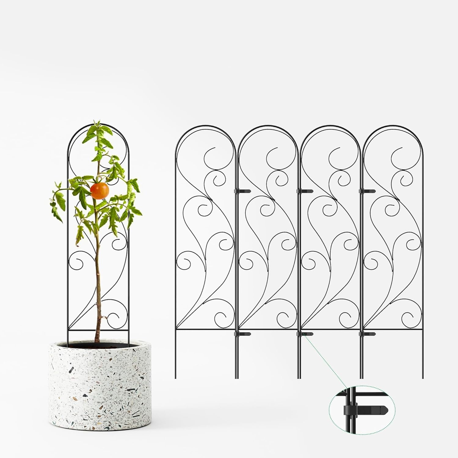 4 Pack 32" Metal Plant Trellis for Potted Plants Climbing,Indoor and ...