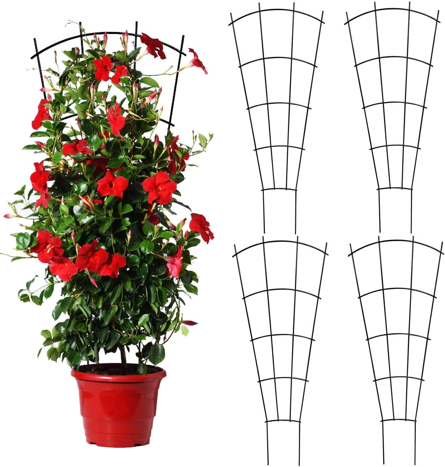 4 Pack 32'' Trellis for Potted Plants, Metal Garden Trellis for ...