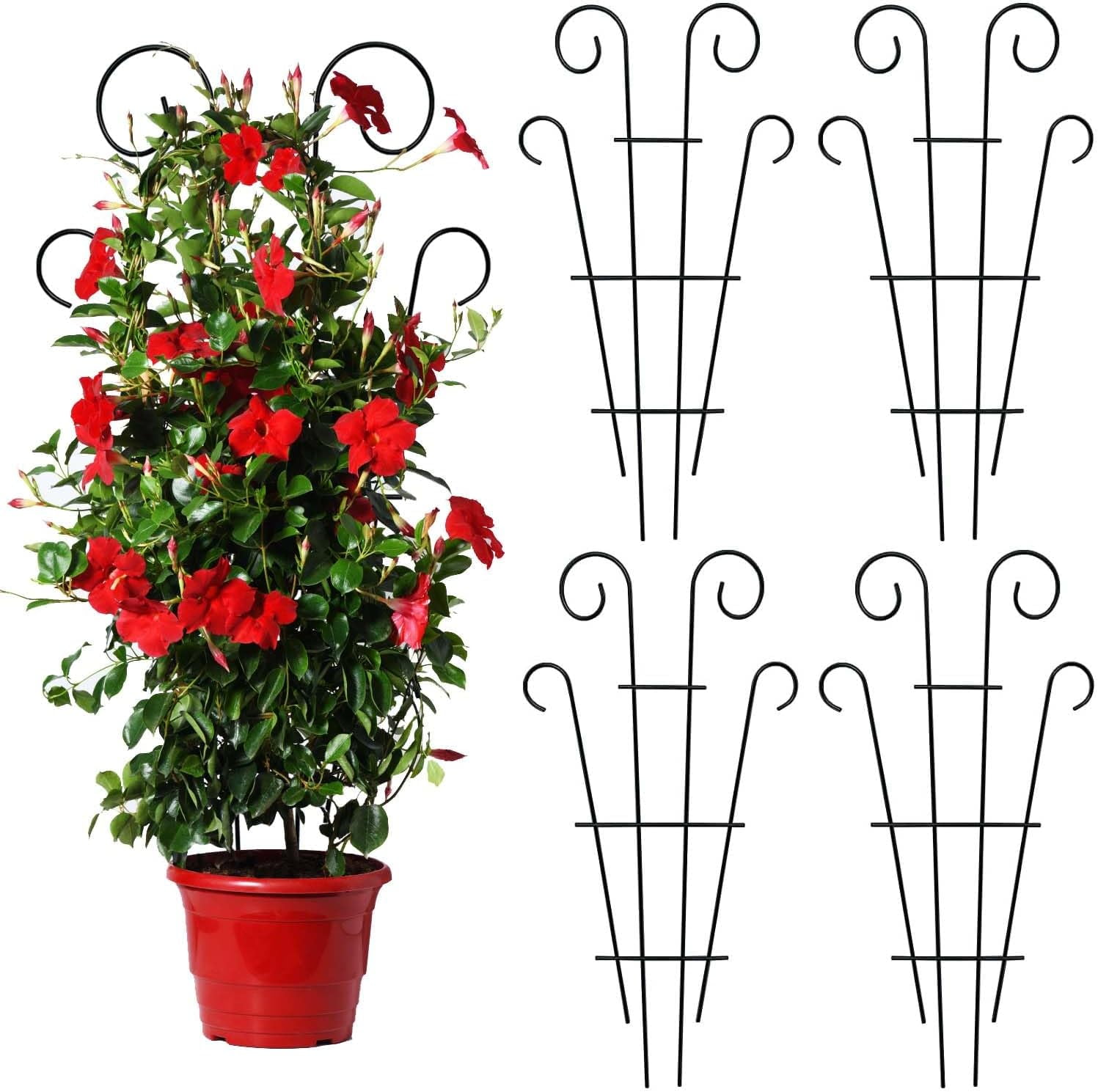 4 Pack 32'' Trellis for Potted Plants, Metal Garden Trellis for ...