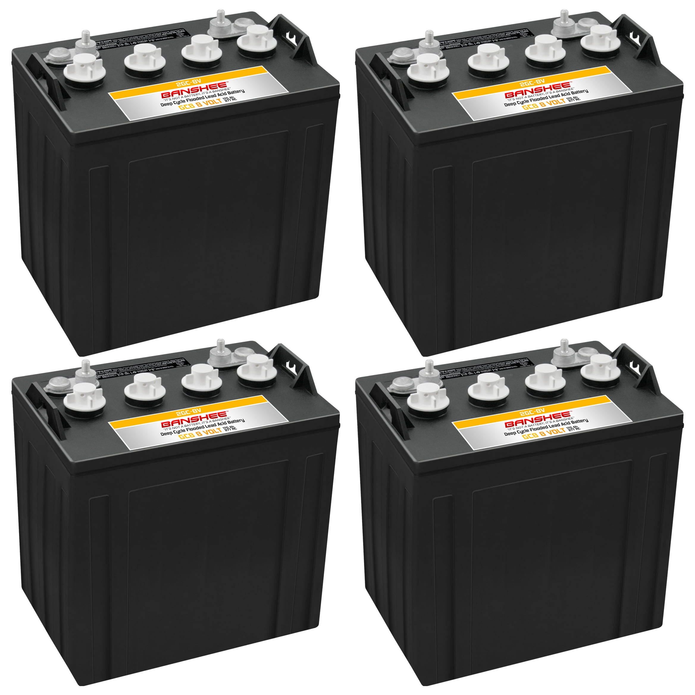 4 Pack (32V Combo) of Banshee Heavy Duty 8V Flooded Lead Acid Batteries ...