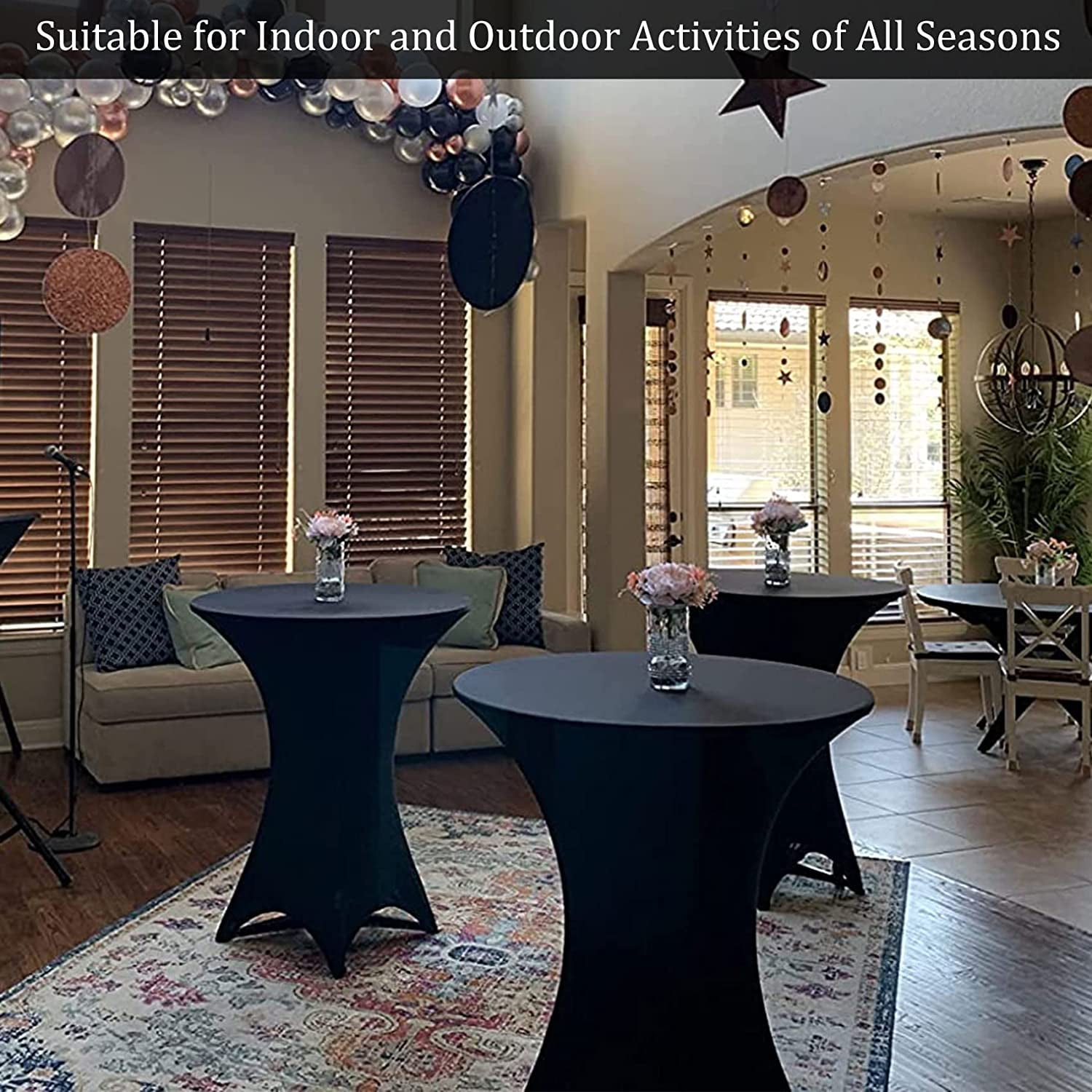 4 Pack 32x43 Inch Cocktail Table Cover Spandex Stretch Square Corners ...