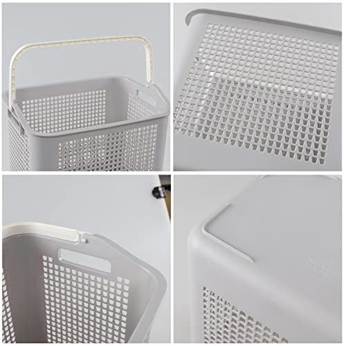 4-Pack 35 L Plastic Laundry Basket, Laundry Hamper with Handle ...