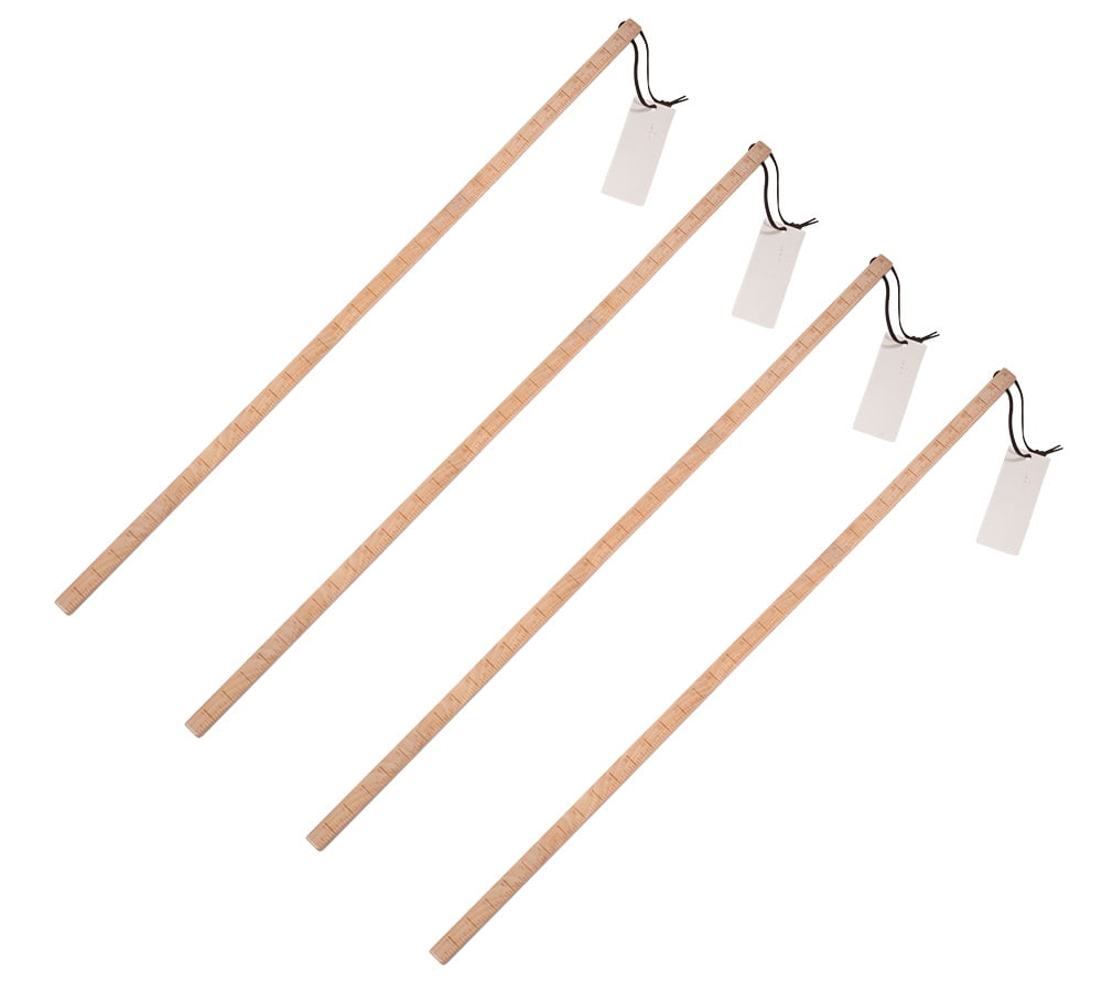 4 Pack 36" Fuel Tank Measuring Stick w/Leather Strap - Pine Wood Square ...
