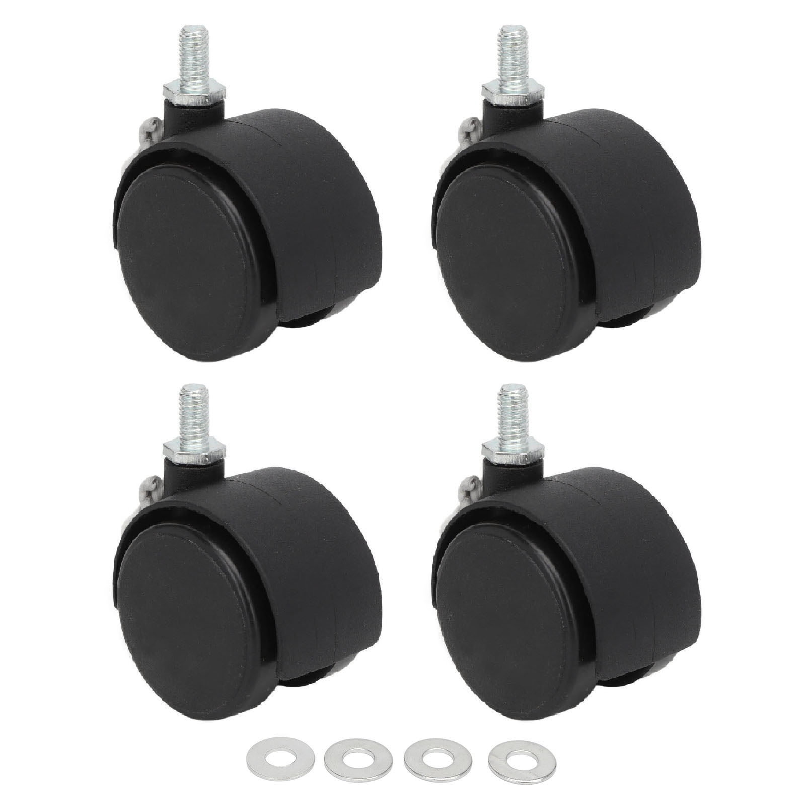 4-Pack 360-Degree Swivel Caster Wheels with Uniform Force Double Wheel ...