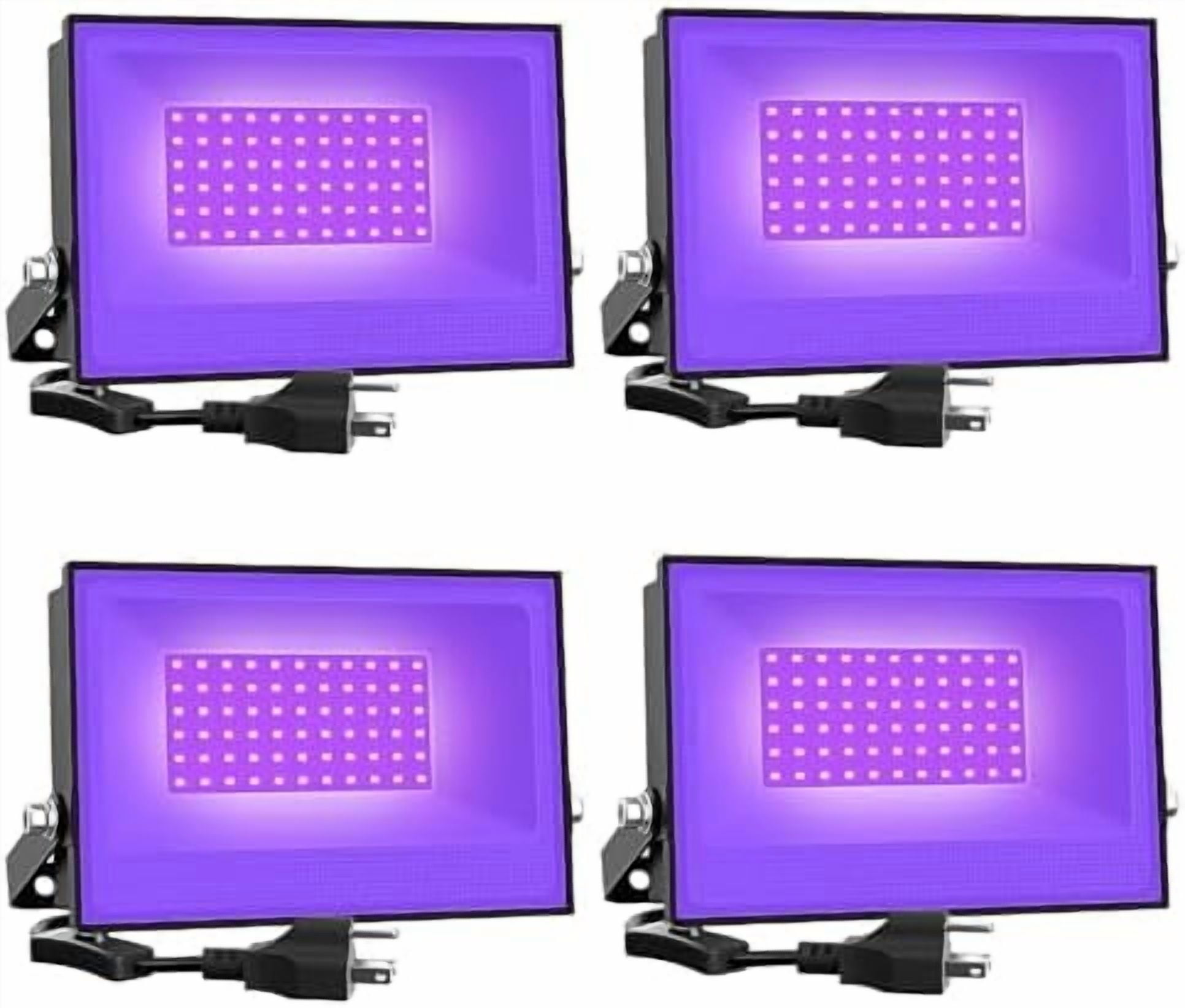 4 Pack 38W LED Black Lights, Blacklight Flood Light with Plug, IP66 ...