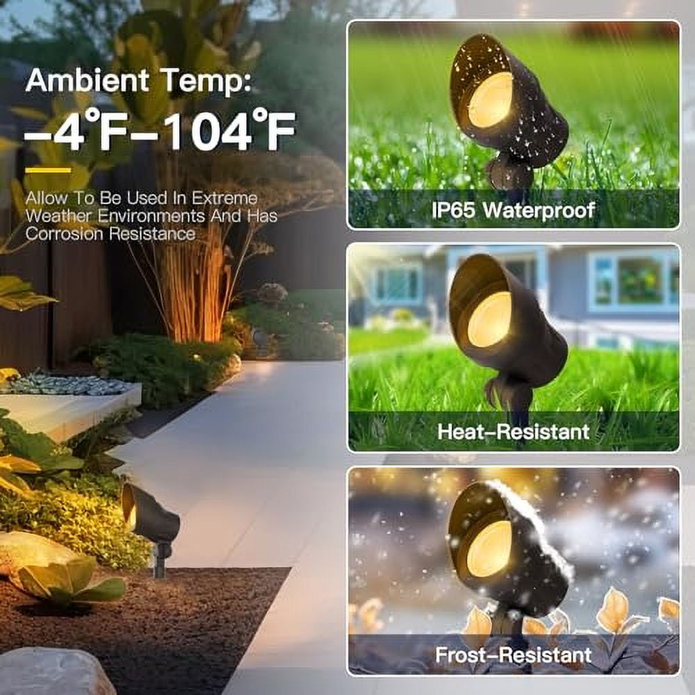 4-Pack 3CCT Low Voltage LED Landscape Spotlights, 2700K/3000K/4000K ...