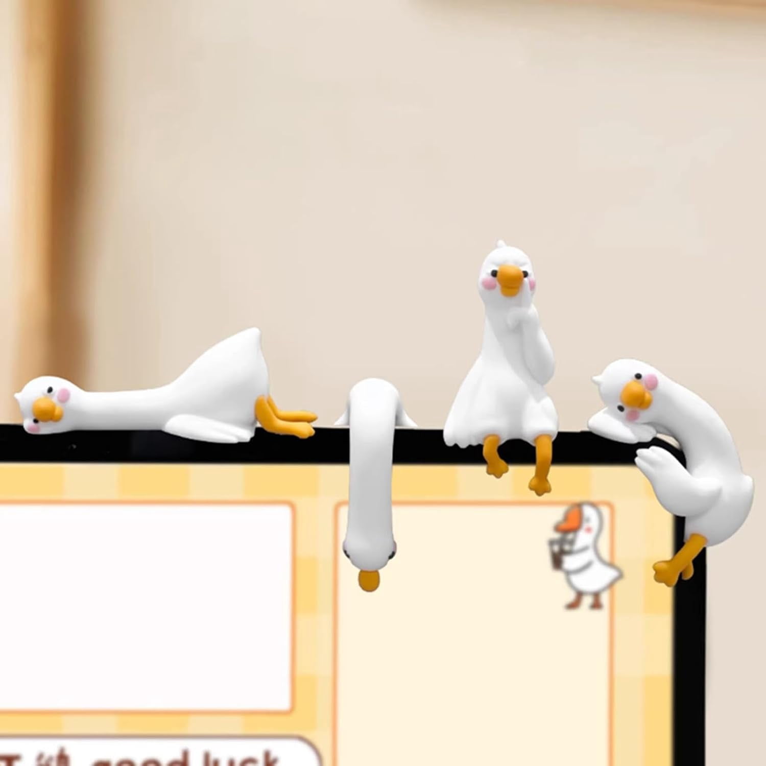 4-Pack 3D Desk & Car Decorations – Lazy Goose, Fruit Cat, Giraffe, God ...