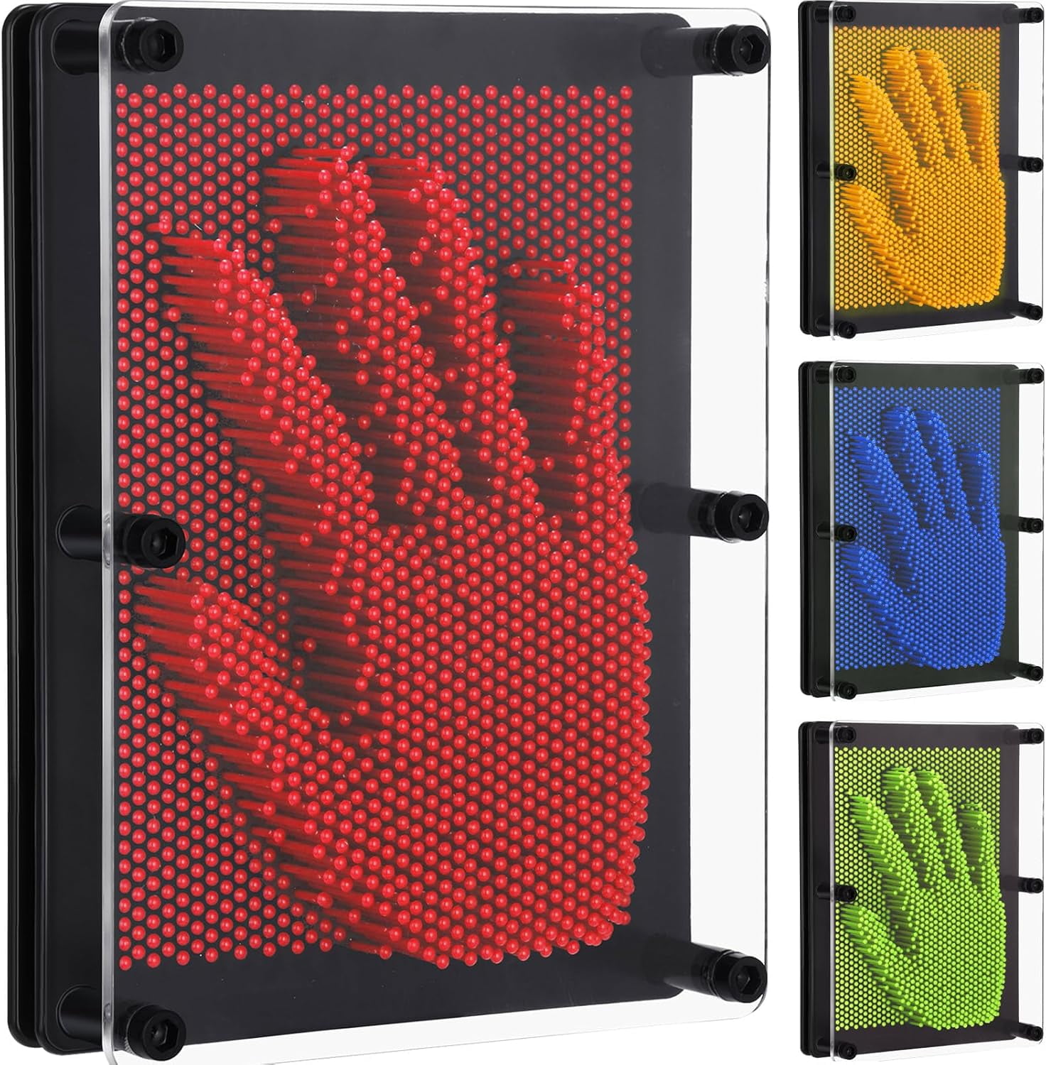 4 Pack 3D Pin Art Large 6 x 8 Inches Pin Art Board Sensory Pin Push Toy ...