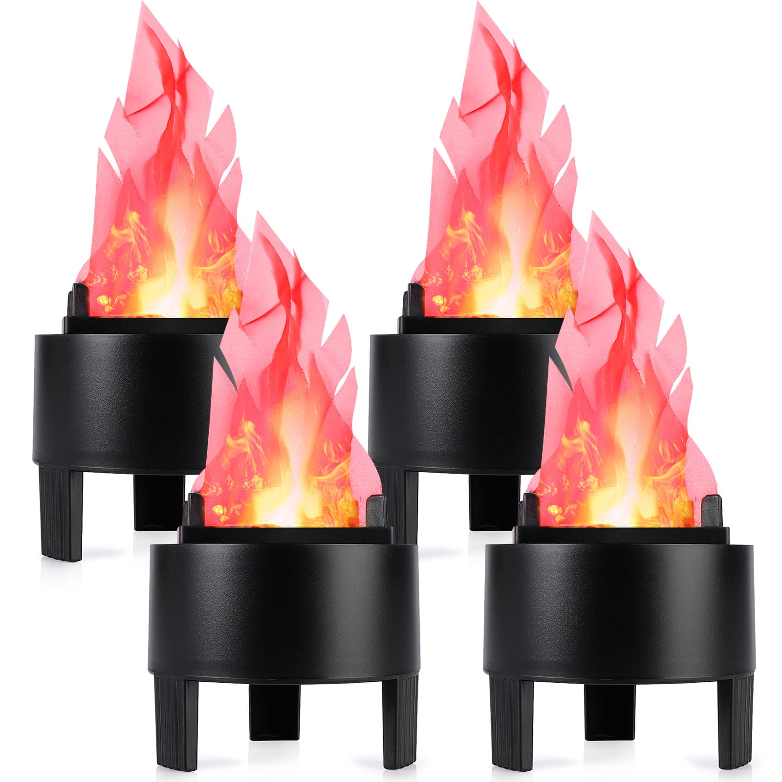 4 Pack 3W LED Fake Fire Flame Simulated Flame Effect Light Halloween ...