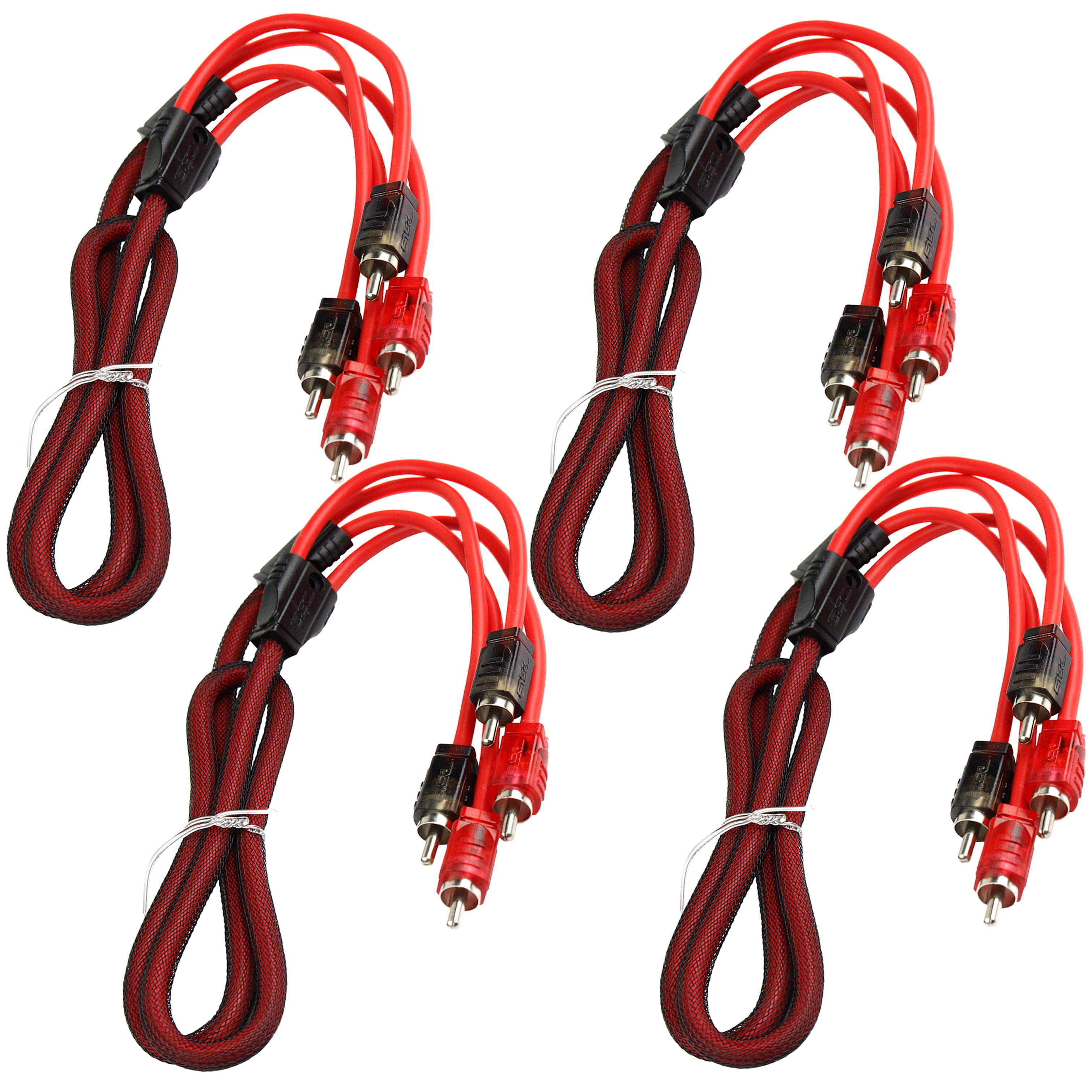 4 Pack 3ft RCA Cable OFC Interconnect DS18 R3 Competition Rated ...