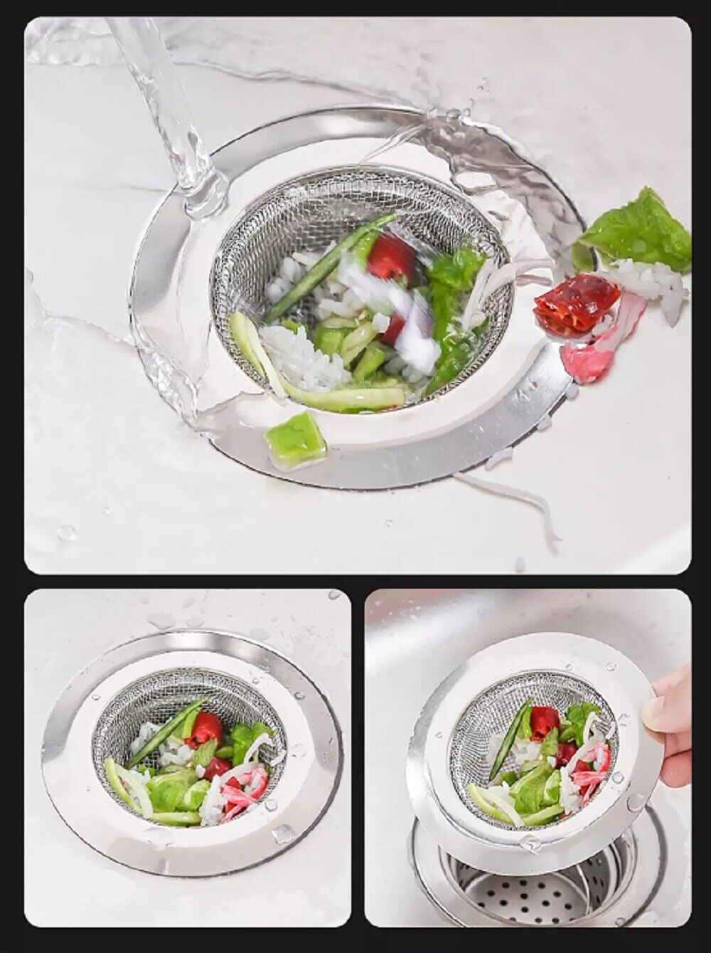 4-Pack 4.5" Stainless Steel Sink Strainer–Kitchen Drain Filters, Rust ...