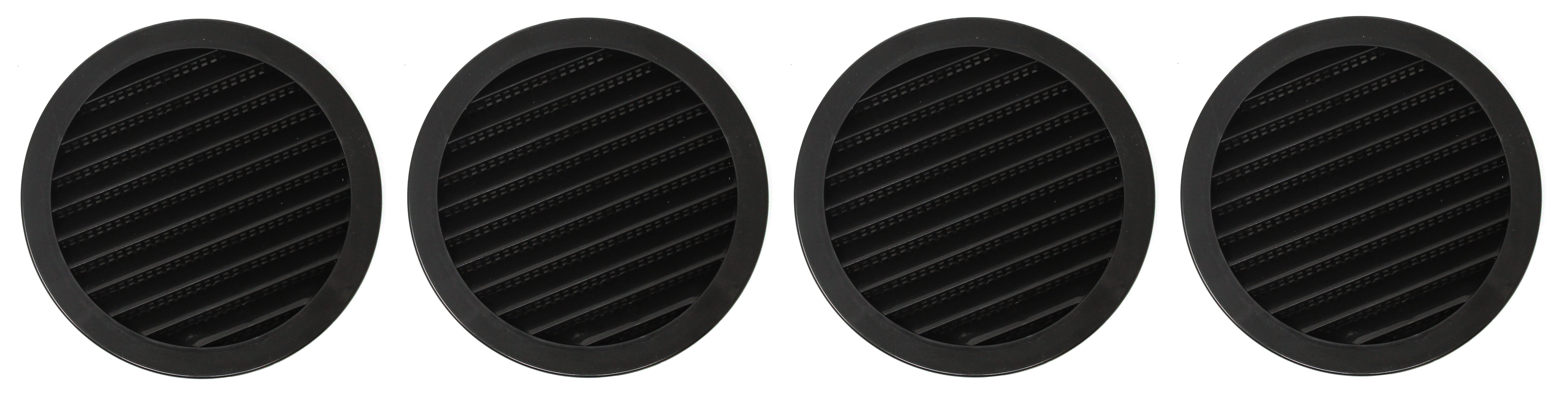 (4 Pack ) 4" Black Round Plastic Louver Soffit Air Vent - Walmart.com