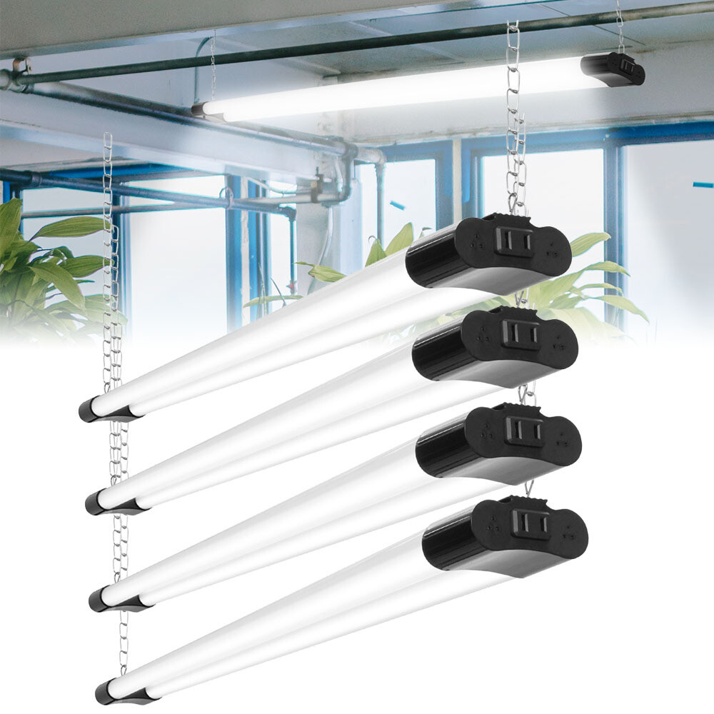 4 Pack 4 FT, 42W, Linkable LED Utility Shop Light, 4400 LM, 6500K for ...