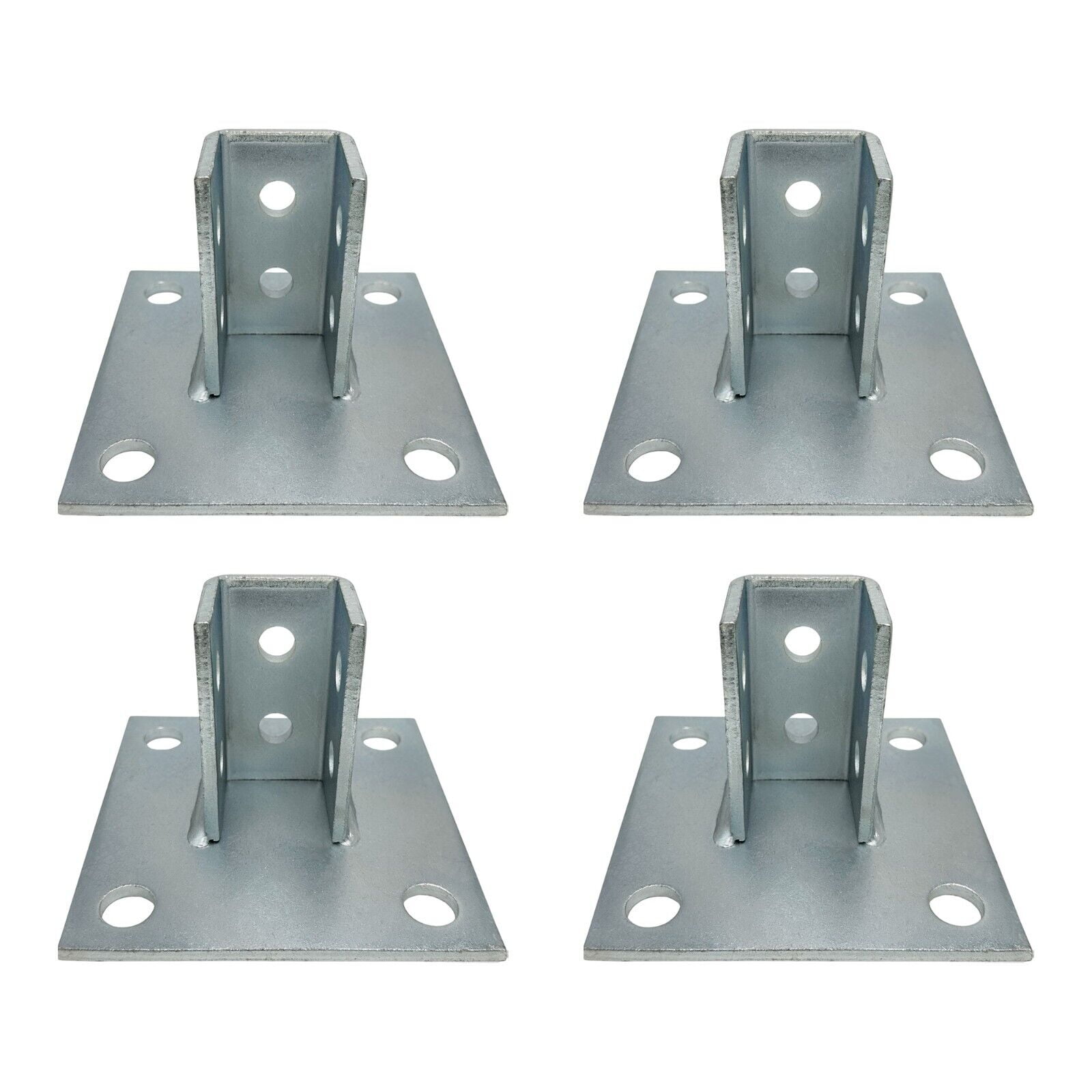 4 Pack - 4 Hole Post Base Channel, 6" Square for All 1-5/8" Strut ...