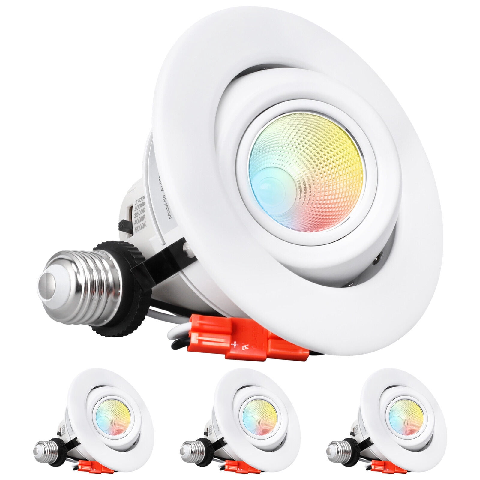 4 Pack 4 Inch 9W Adjustable LED Recessed Downlight for Living Room ...