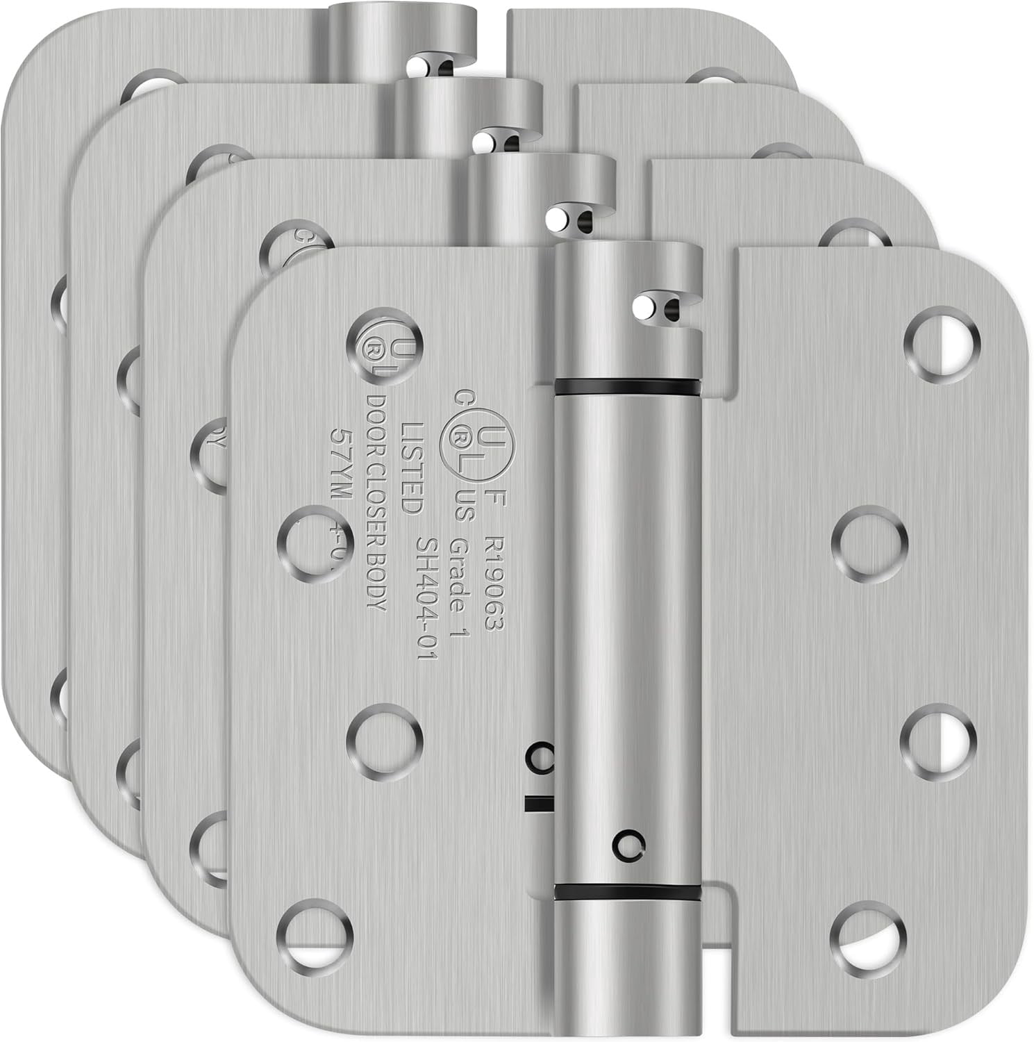 4 Pack 4 Inch Self Closing Door Hinges, 5/8" Radius Corners Spring ...