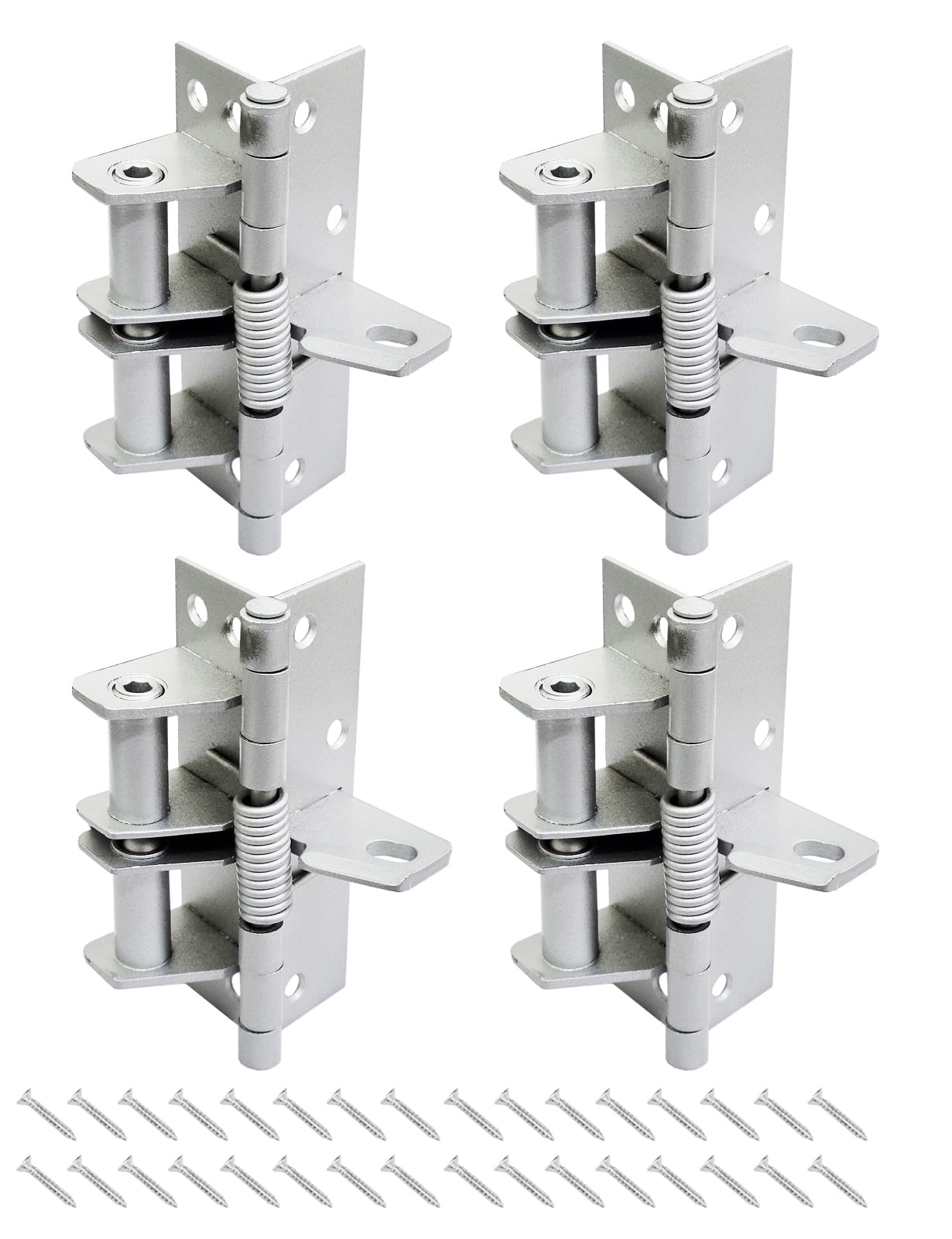 4 Pack 4 Inch Silver Self-Closing Door Hinges Black, 4 Inch Spring Door ...