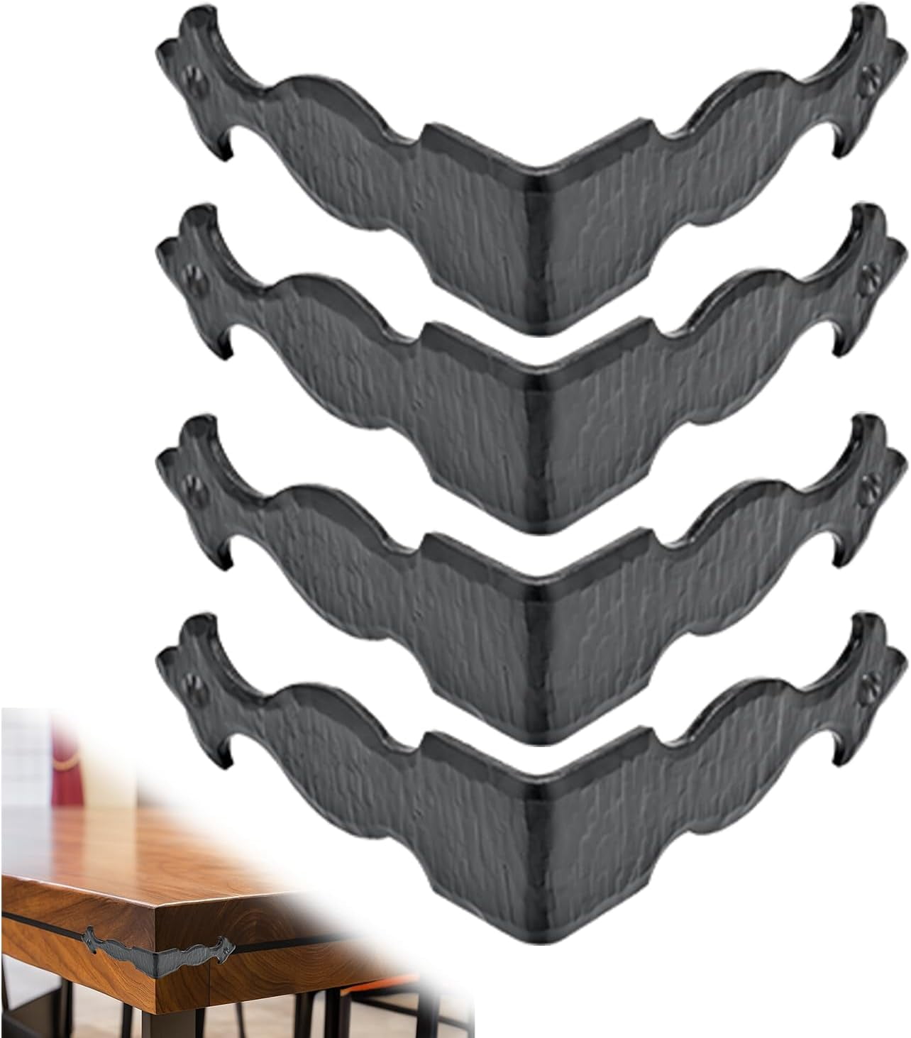 4 Pack - 4" Metal Corner Bracket for Furniture - Black - Handmade ...