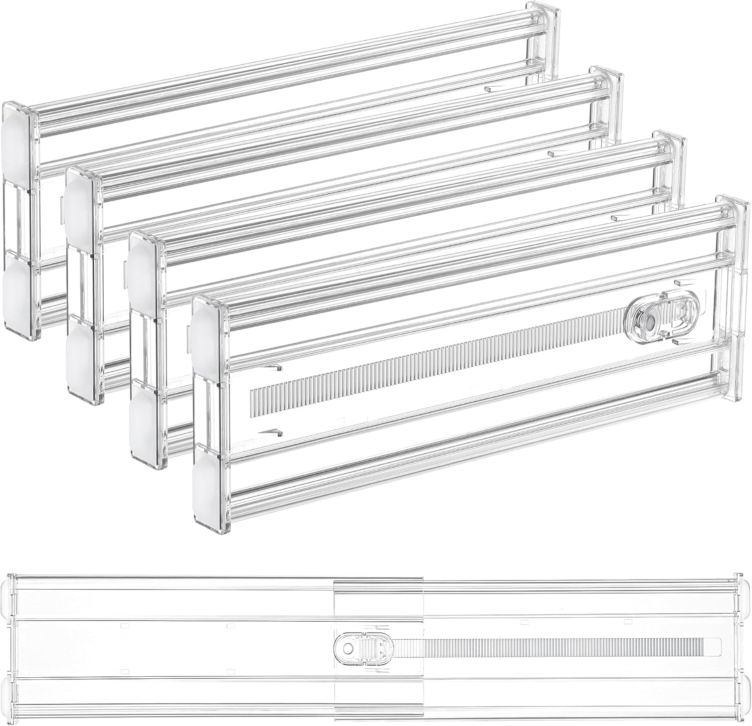 4 Pack 4" Regular Upgrade Drawer Dividers for Clothes, 12.8"-22.3 ...