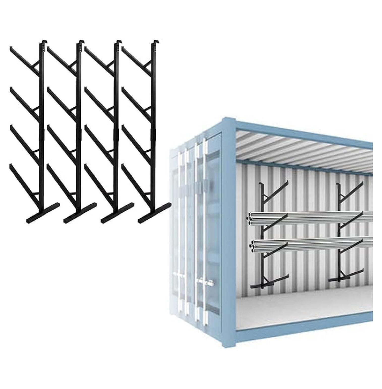 4 Pack of 4-Tier Shipping Container Shelving Brackets, Hang and Hook ...