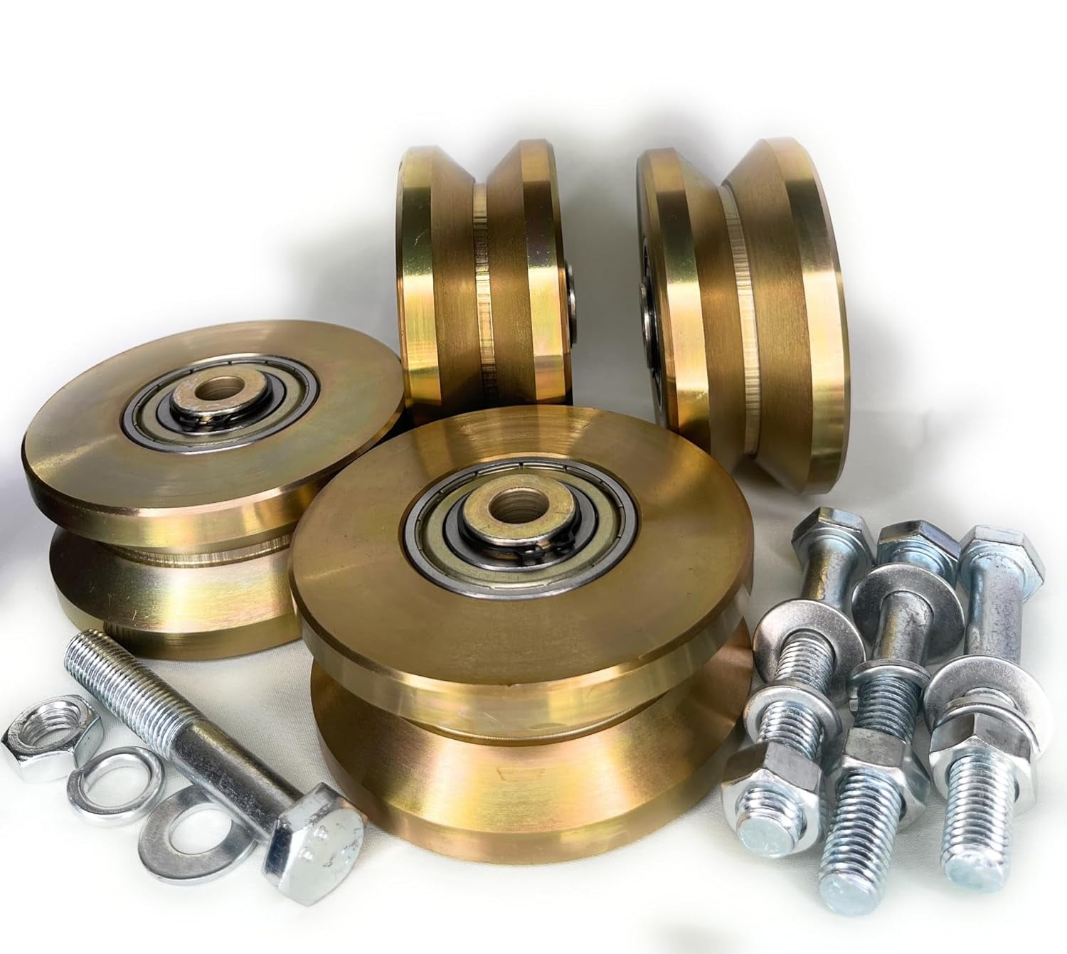 4 Pack-4" V Groove Wheel Double Bearing Sliding Gate 3000 Lbs Roller ...