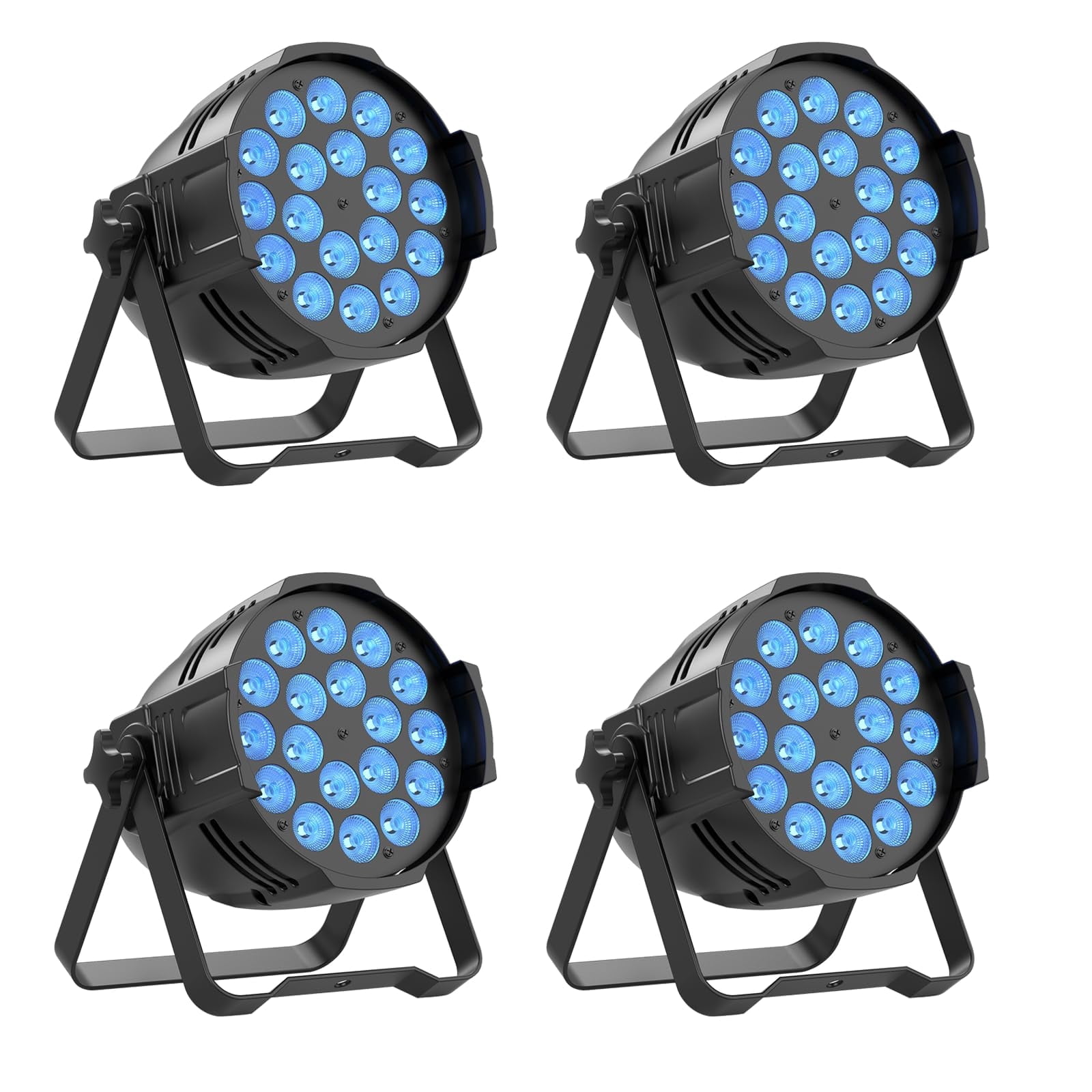 4 Pack 4-in-1 RGBW LED Par Stage Lights | DMX512/Sound-Activated ...