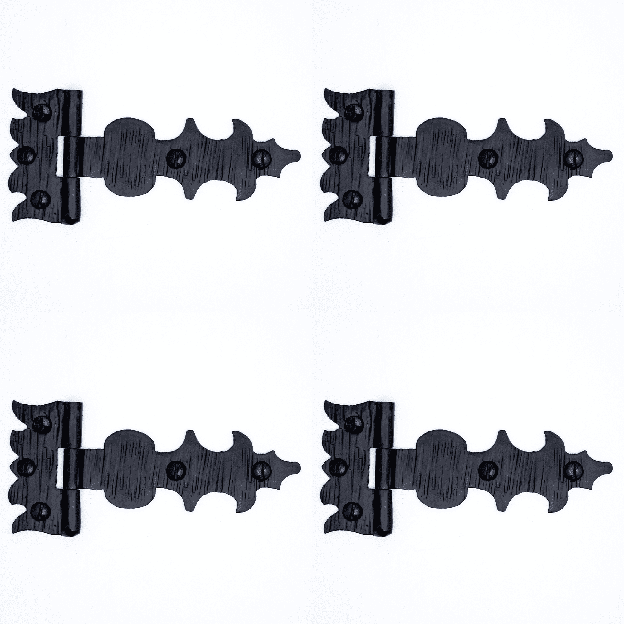 4 Pack 4 inch Decorative Hinges Black Wrought Iron Hinges Decorative ...