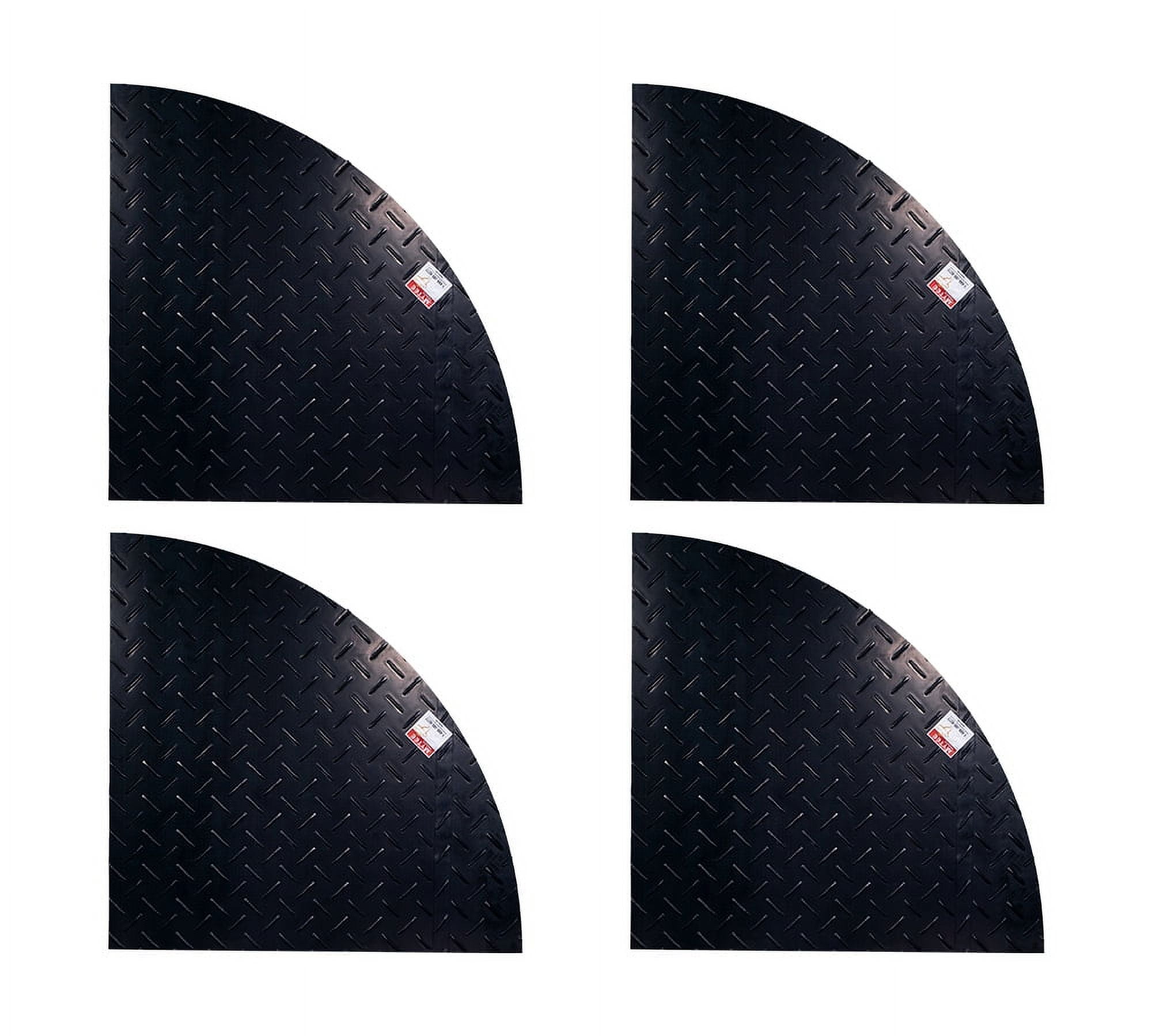 4 Pack 4'x4' Heavy-Duty Black Curved Ground Protection Mats - 120,000 ...