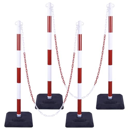 4 Pack 40" Traffic Delineator Post Cones /Rubber Base, Safety ...