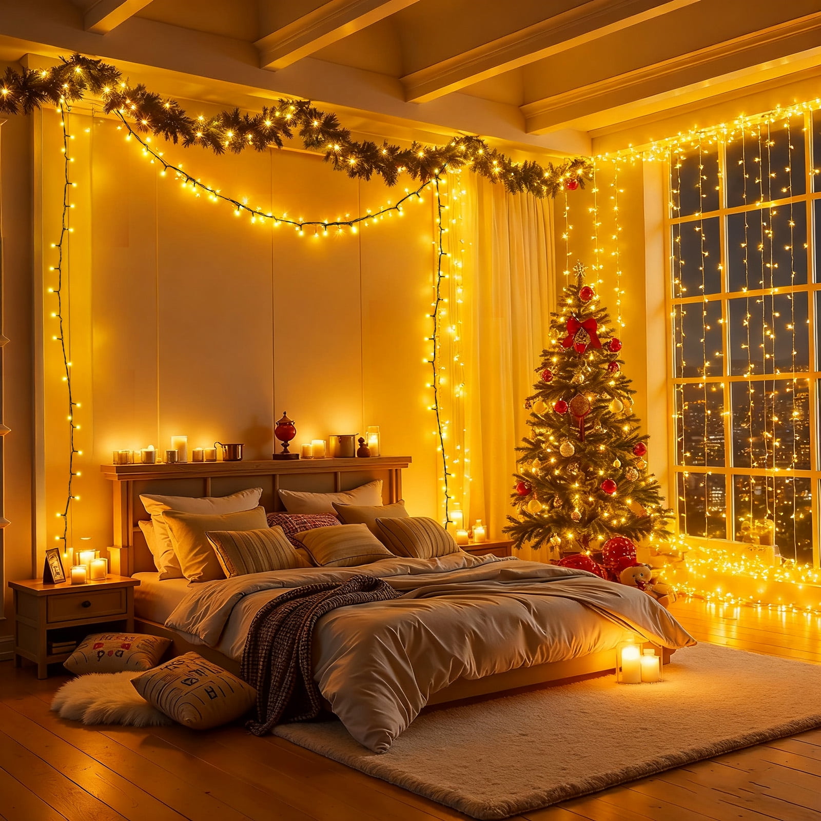 4 Pack,400 Count Mini LED Christmas Lights For Tree,33FT Old School ...