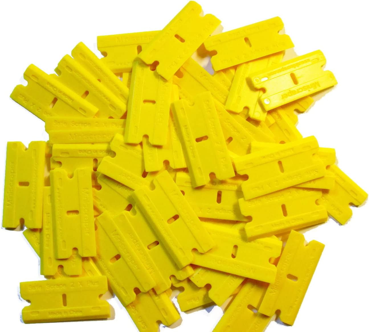 4 Pack (400pcs) Double Edged Plastic Razor Blades with a Thicker and ...