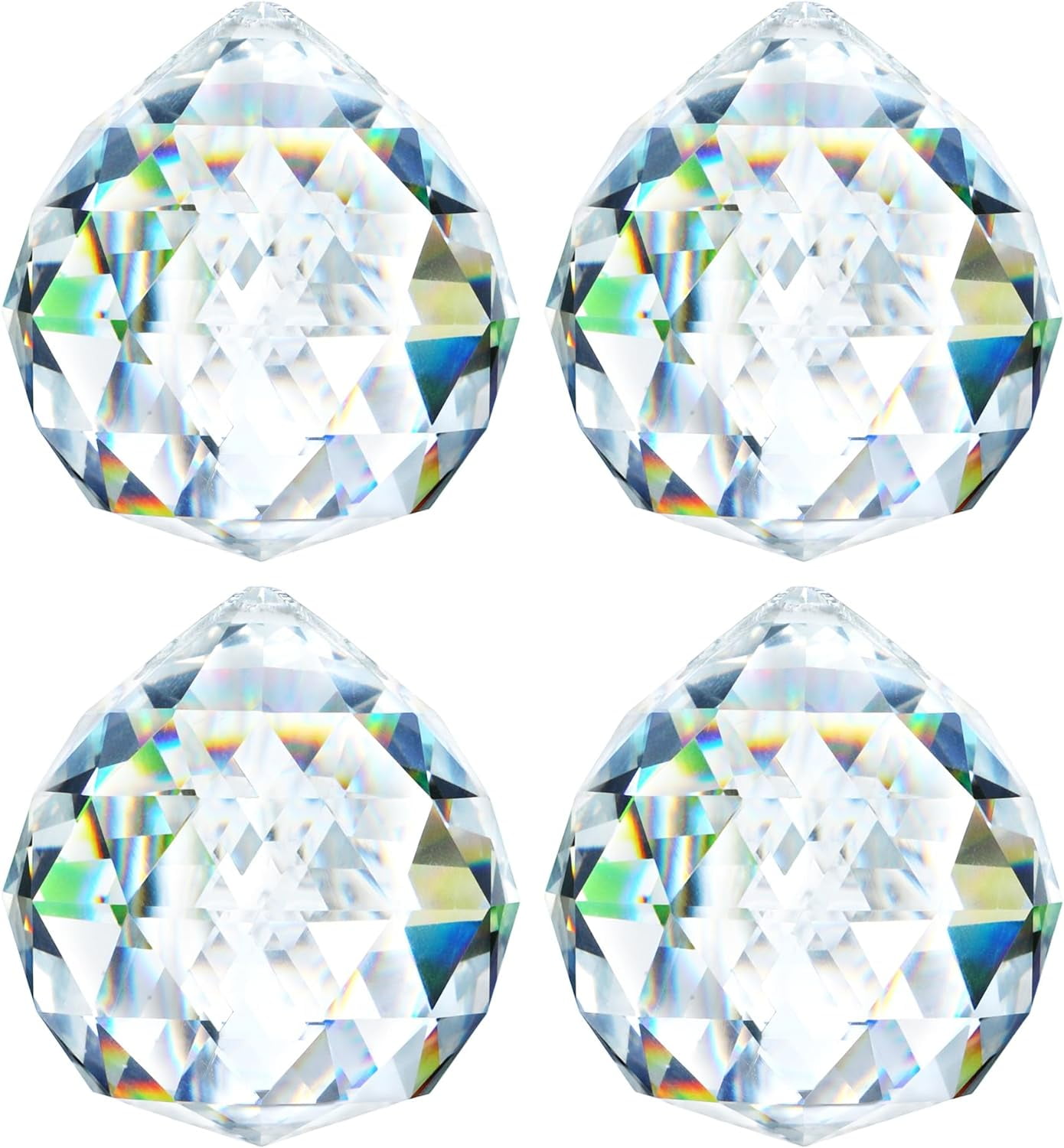 4 Pack 40MM Clear Crystal Prism Ball Suncatchers Rainbow Pendants Maker ...