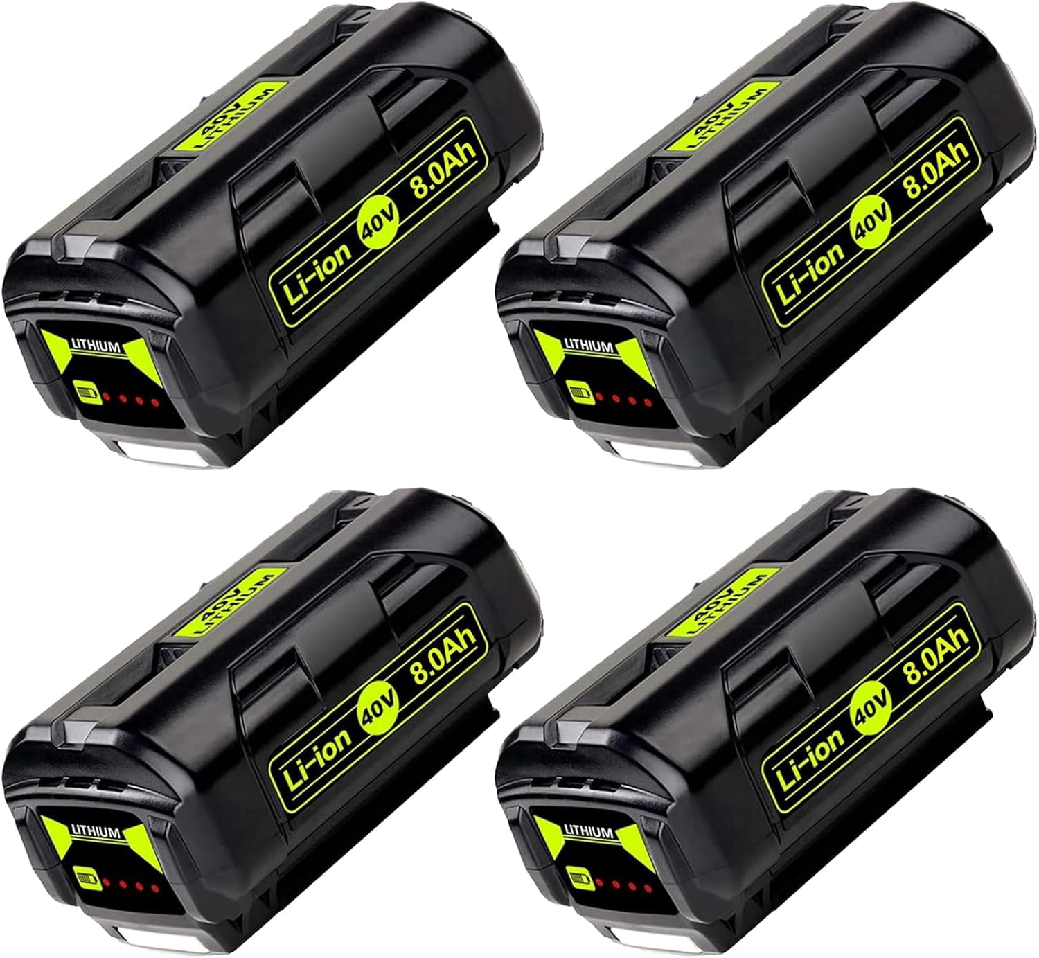 4 Pack 40V 8.0Ah Replacement for Ryobi Battery Compatible with Ryobi ...