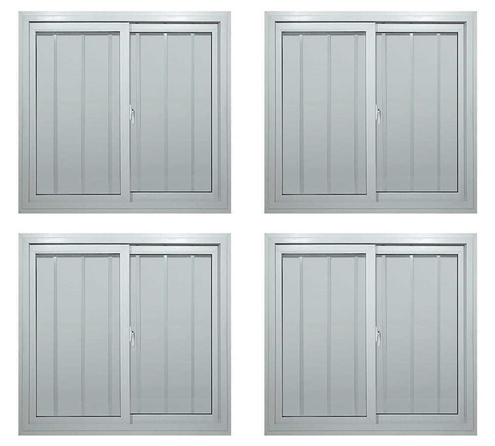 (4 Pack) 44" x 44" Shipping Container Window with Security Bars - PVC ...