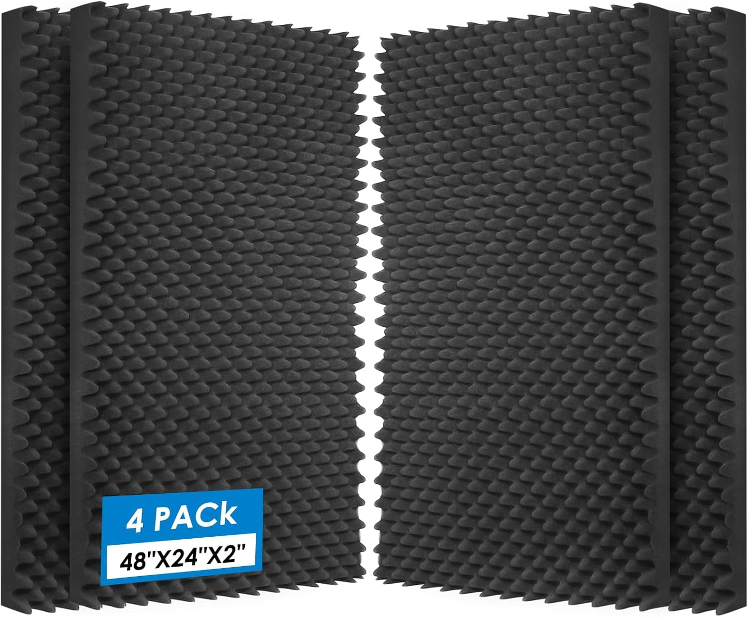 4 Pack-48X24X2 Inches Acoustic Panels, Egg Crate Foam soundproof wall ...