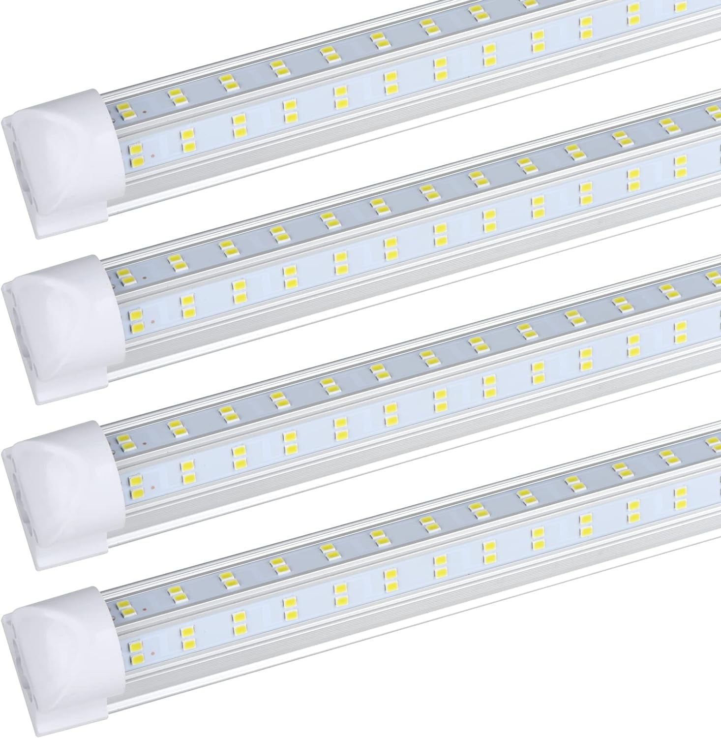 4 Pack 4FT LED Shop Light, 72W 9500LM 5000K, Daylight White, 4 Row V ...