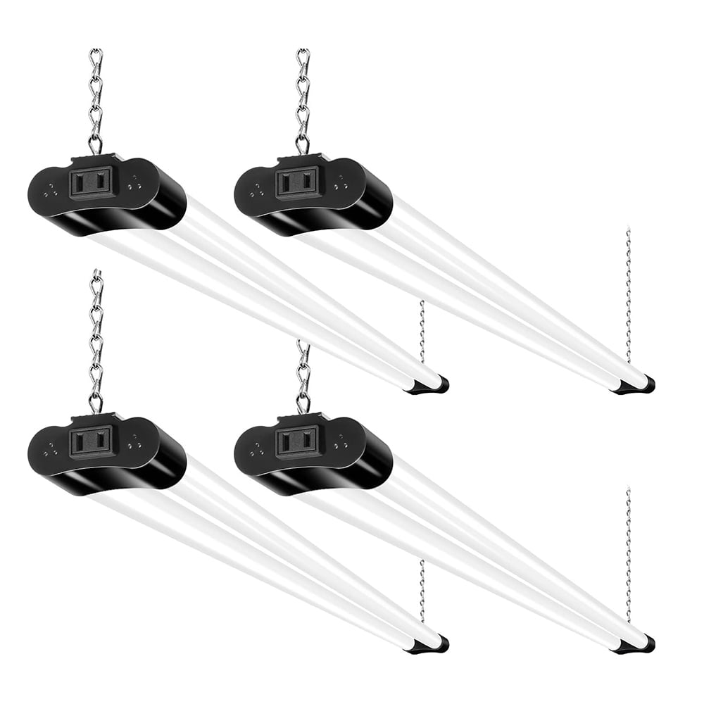 4 Pack 4FT LED Shop Light Linkable, 4400lm, 5000K Premiun Shop Lights ...