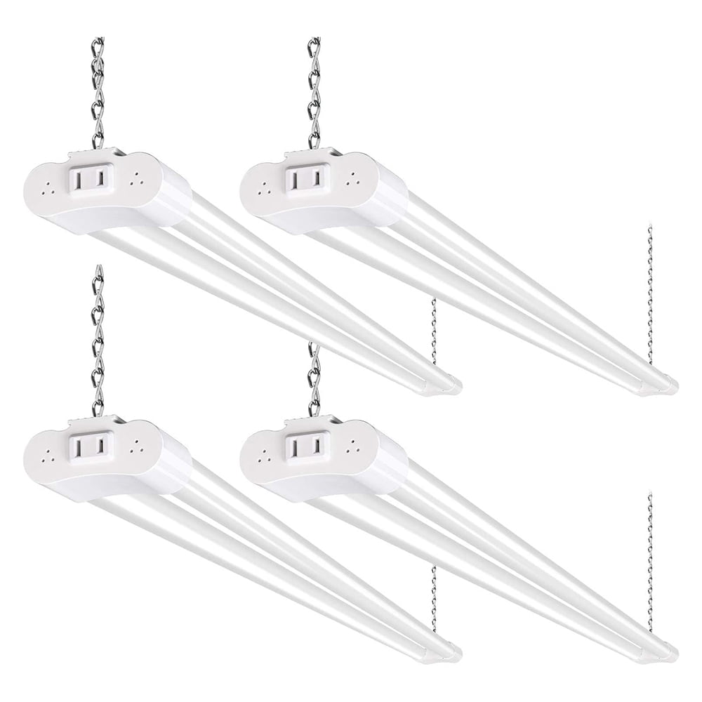 4 Pack 4FT LED Shop Light Linkable, 4400lm, 5000K Premiun Shop Lights ...