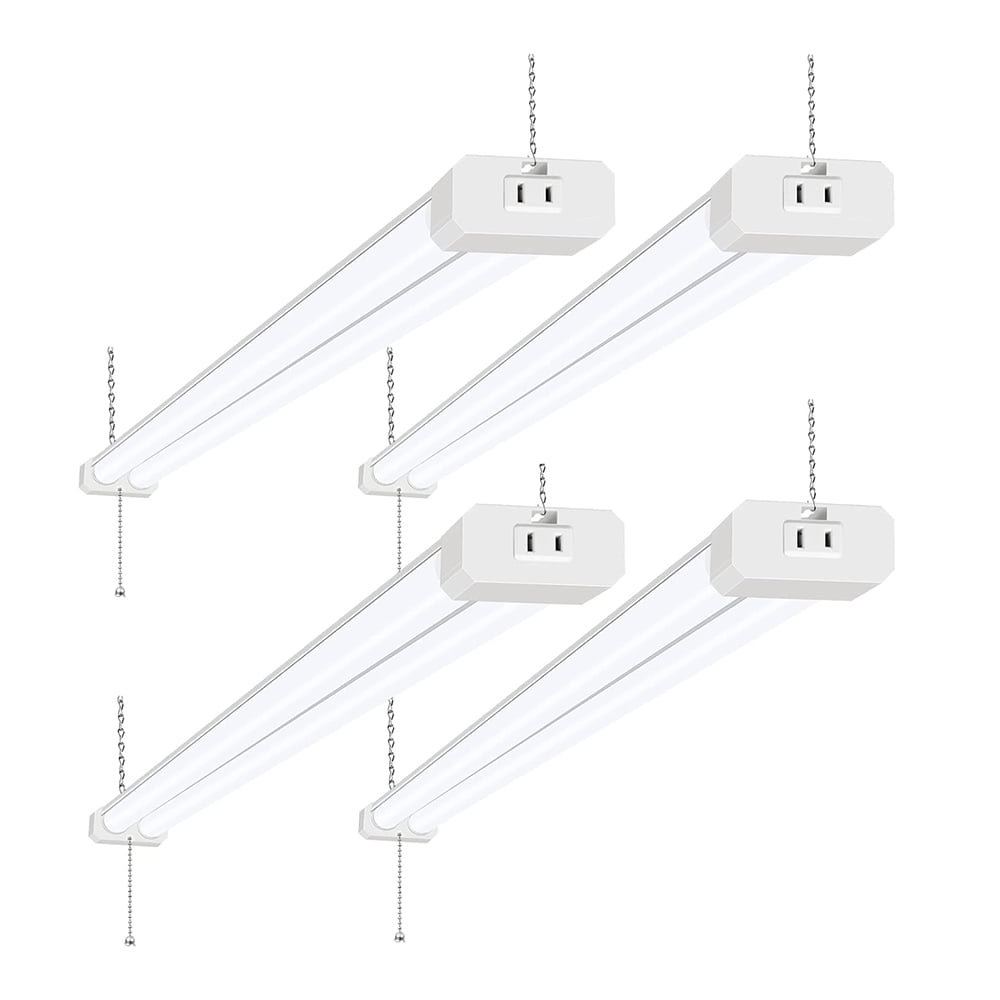 4 Pack 4FT LED Shop Light, Linkable Premiun Shop Lights,Power Cord with ...