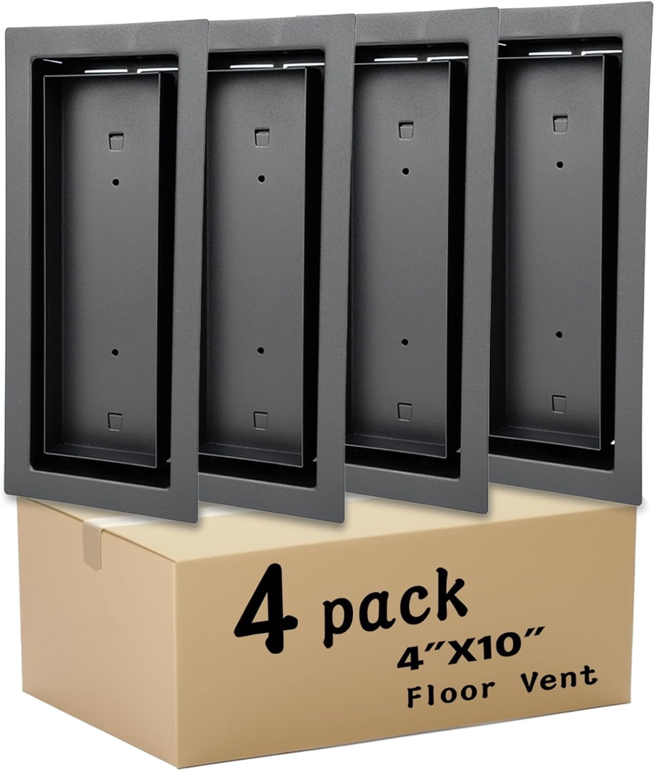 4 Pack 4x10 inch Heavy Duty Steel Floor Vent Covers, Modern Drop-in ...