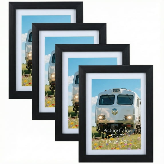 4 Pack 4x6 Picture Frame with Mat, 5x7 Picture Frame without Mat for ...