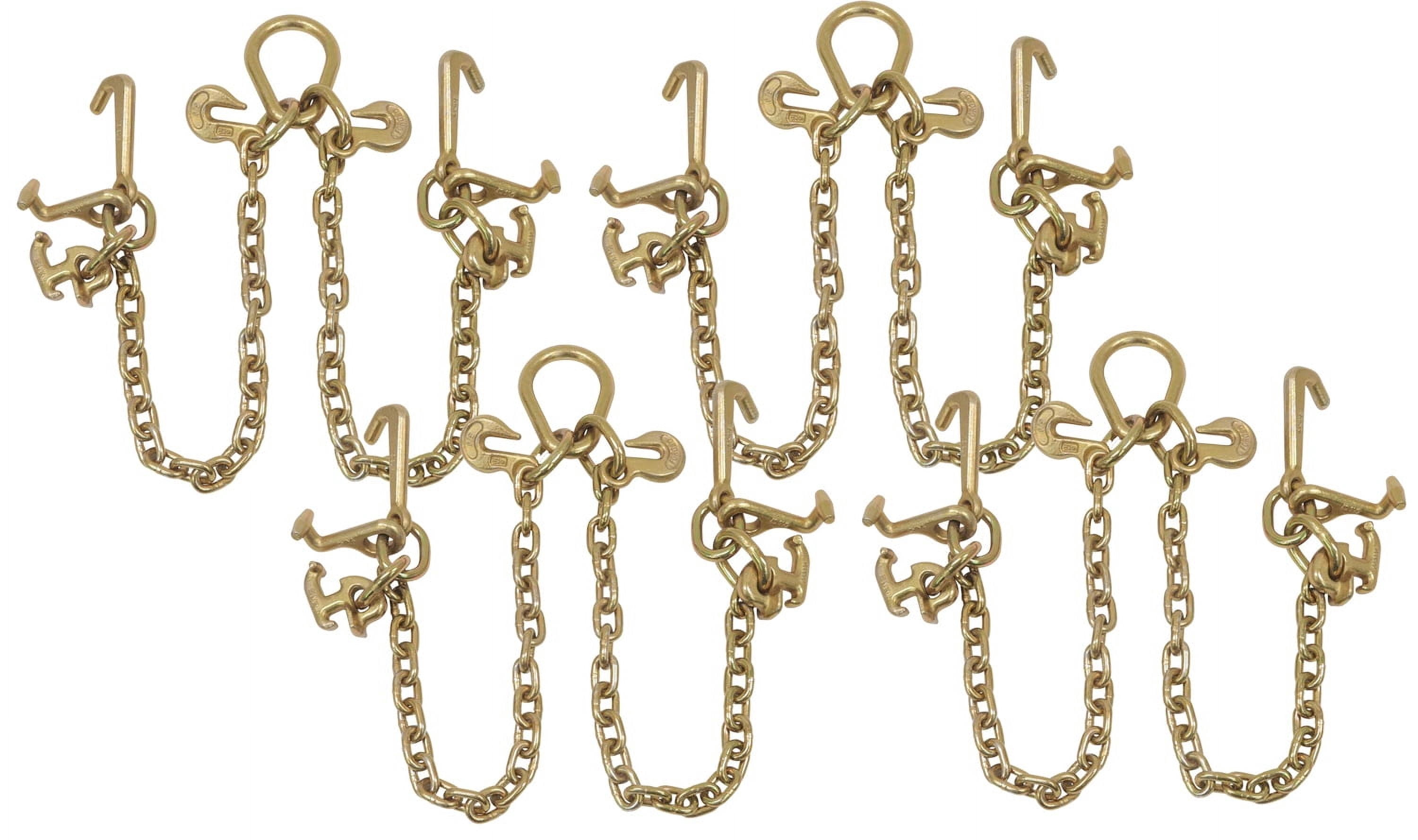 (4 Pack) 5/16" Grade 70 V-Chain Bridle w/ RTJ Cluster Hooks & Grab ...