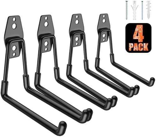 4 Pack 5.2x5.1 inch U Heavy Duty Garage Hooks,Solid Steel Wall Mount ...