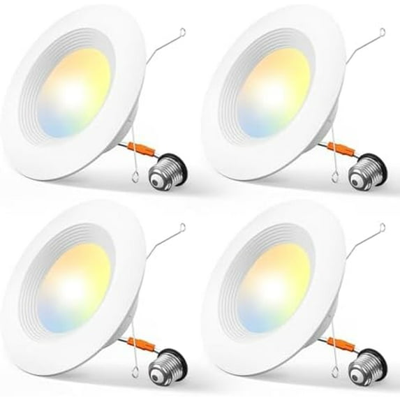 4 Pack 5/6 inch 5CCT LED Recessed Lighting, Dimmable, 12.5W=100W, 950LM ...