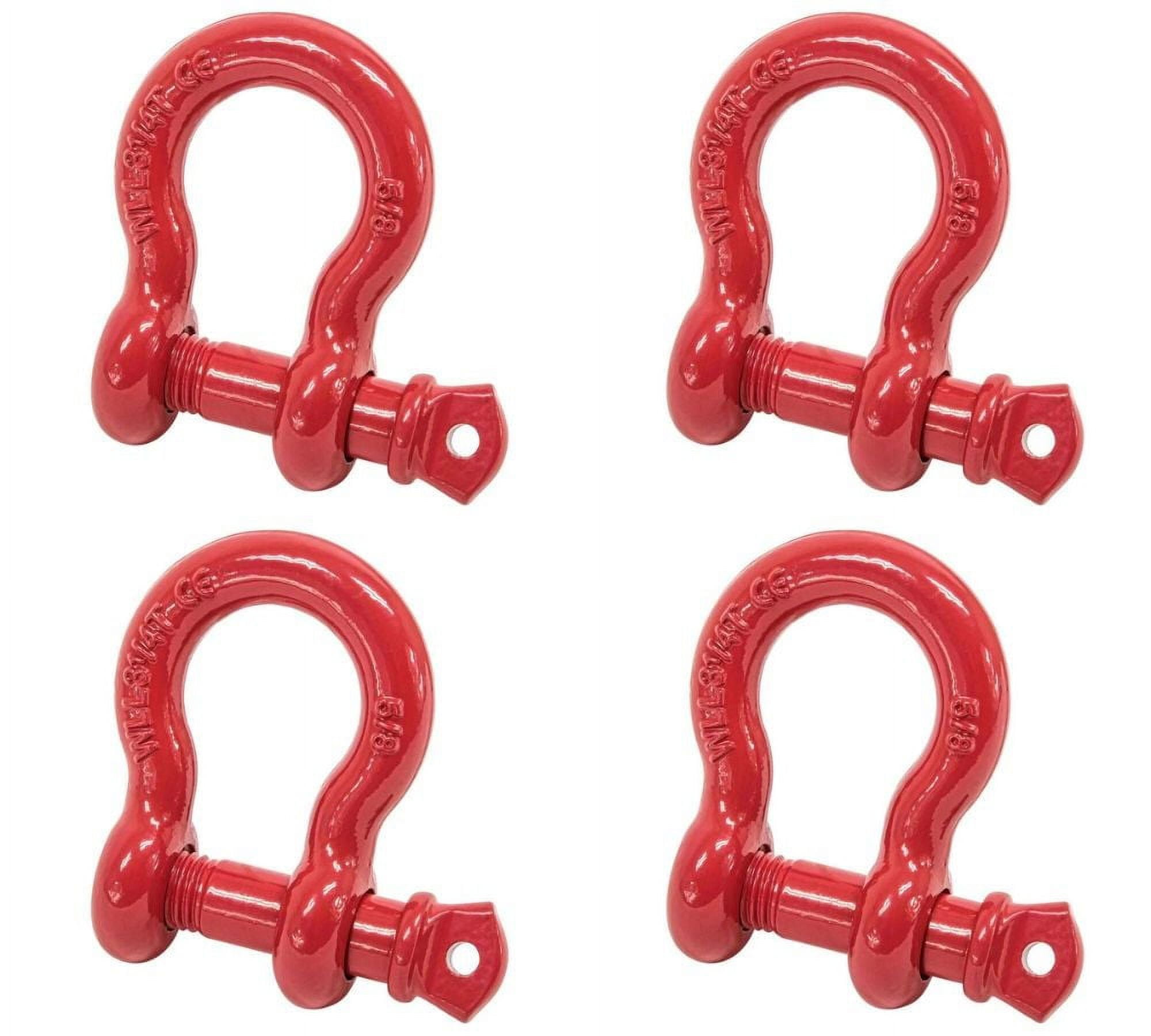 (4 Pack) 5/8" Anchor Shackle Forged Carbon Steel w/ Alloy Screw Pin ...