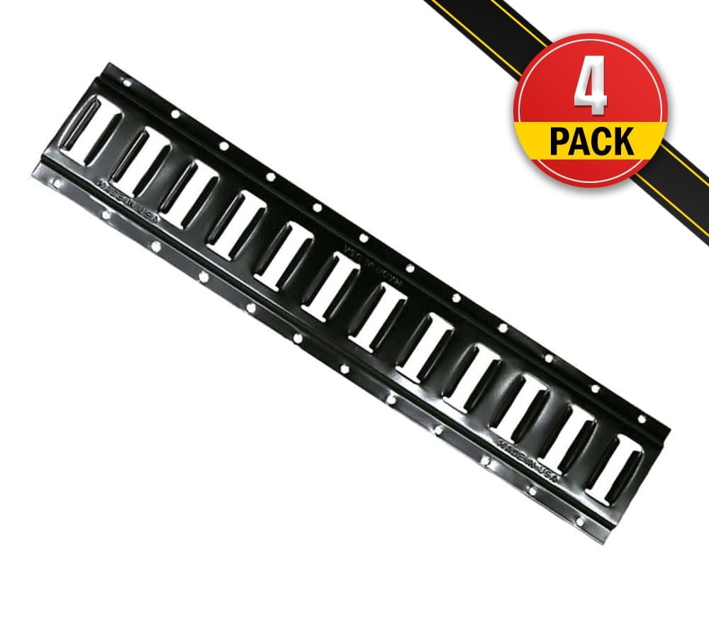 (4 Pack) 5 Ft Bolt-On Horizontal E Track Rail - Black Powder Coated E ...